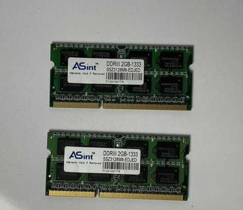 Оперативная память ASint SO-dimm, DDR3, 2GB