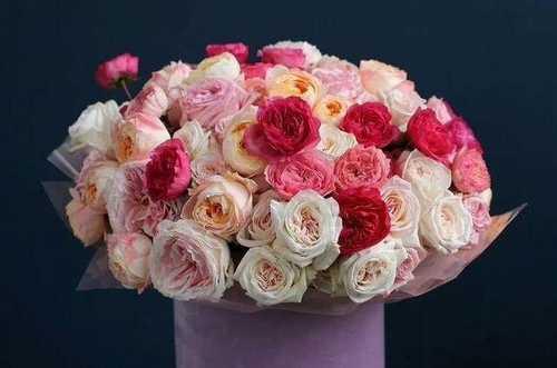 Живые цветы букеты розы, пионовидные розы букет
