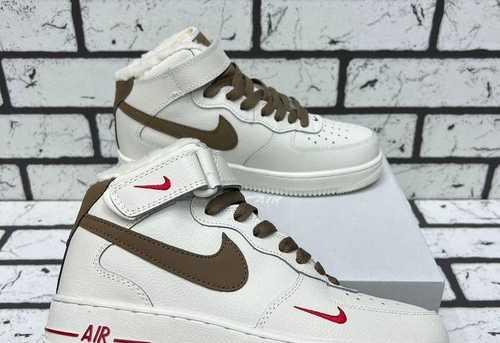 Кроссовки Nike air force 1 mid зимние на меху