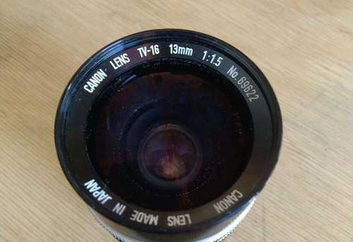 Объектив Canon Lens TV-16 13mm F1.5
