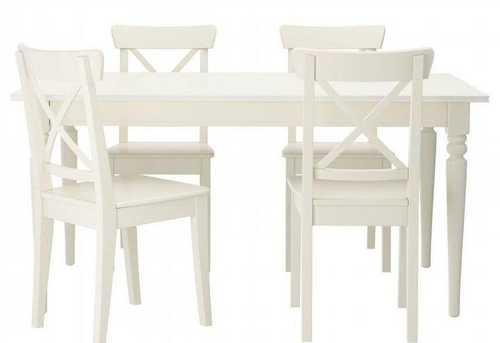 Стол и стулья из массива берёзы Ingatrop из IKEA