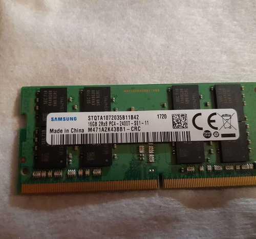 Оперативная память DDR4 16G M471A2K43BB1-CRC