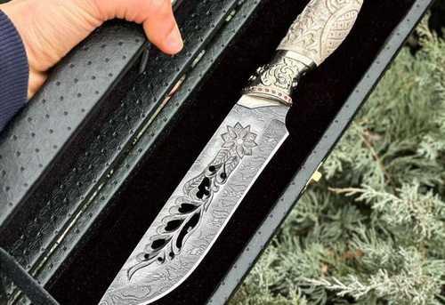 Нож цветник из дамасской стали