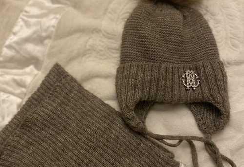 Комплект шапка и шарф для девочки 2-4 года