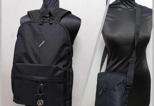 Мужской чёрный рюкзак и сумка через плечо новые