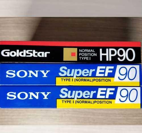 Аудиокассеты Sony Super EF90, goldstar HP90