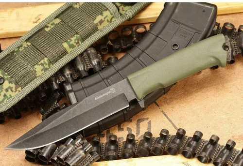 Нож Милитари AUS-8 Stonewash зеленый Elastron
