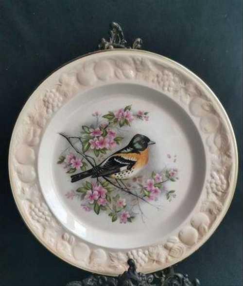 Тарелка блюдо птица сакура Royal Worcester Англия