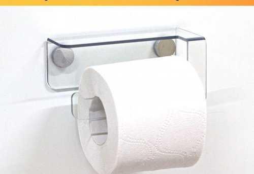 Держатель для туалетной бумаги длина 14 см прозрач