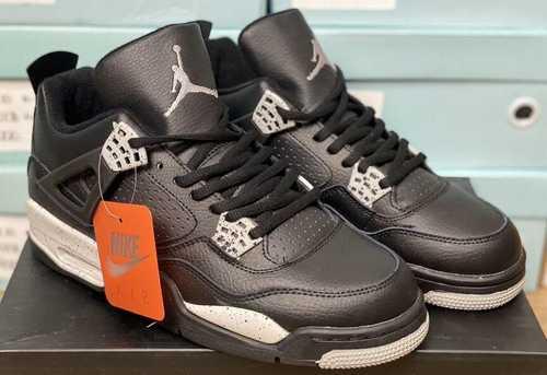 Кроссовки Nike Air Jordan 4 retro (черная кожа)