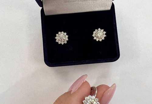 Кольцо и серьги с бриллиантами