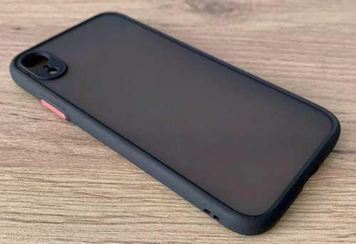 Чехол на iPhone XR прозрачный черный