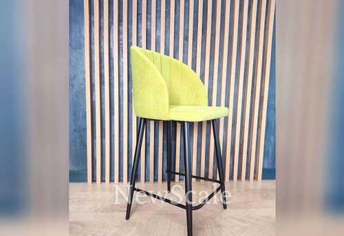 Барный зелёный высокий мягкий стул