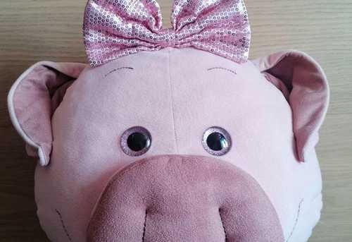 Мягкая игрушка свинка розовая 35 см
