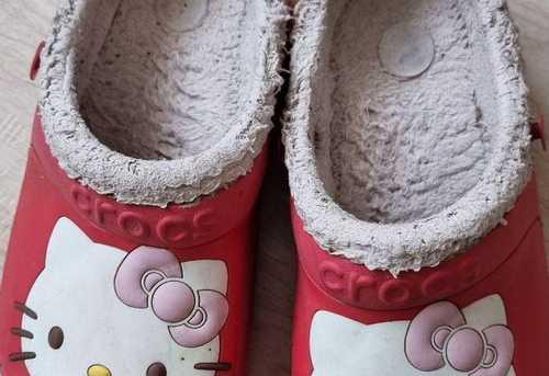 Crocs утепленные Hello Kitty