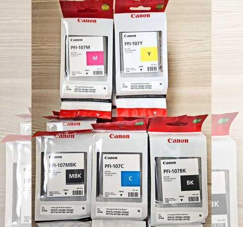Картриджи Canon PFI-107 оригинальные для плоттера
