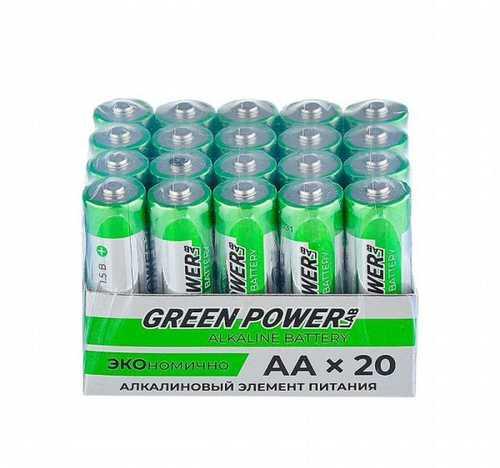 Батарейка green powerlab LR6 AA BOX20 Alkaline 1.5V (4/20/120/720)