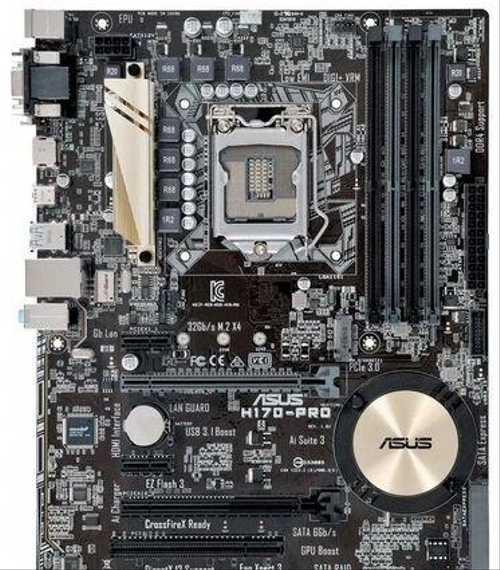 Материнка Asus H170-Pro + Проц Intel i7 6700K