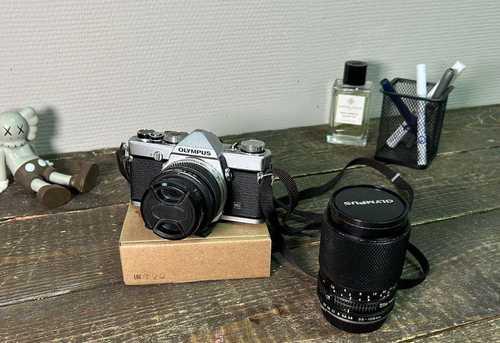 Пленочный фотоаппарат Oympus OM-1n + 2 обьектива