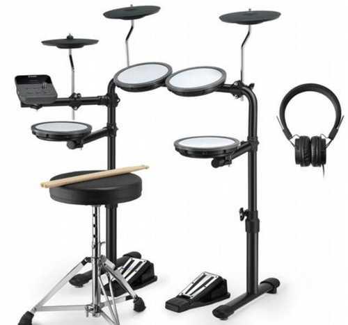 Электронная ударная установка Donner DED-70 5 Drums 3 Cymbals (в комплекте аксессуары)