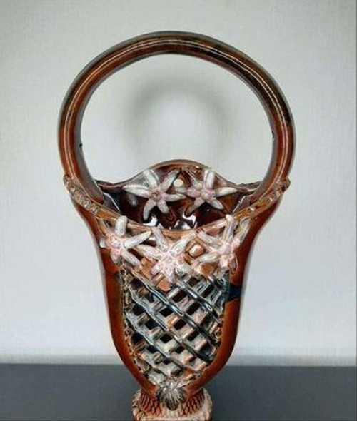 Кашпо настенное керамическое, ваза. СССР