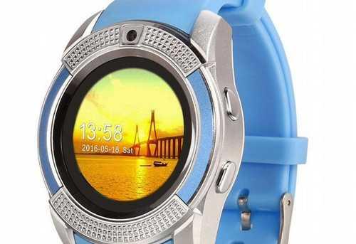 Умные часы-телефон Smart Watch V8 синие