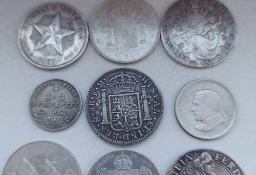 Серебряные монеты мира талер,песо,юань,крона,лира