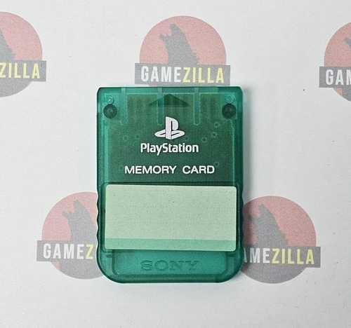 PS1 Карта Памяти Бирюзовая - Memory Card Emerald