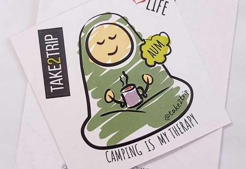 Наклейка стикер Camp на телефон, ноутбук, термос