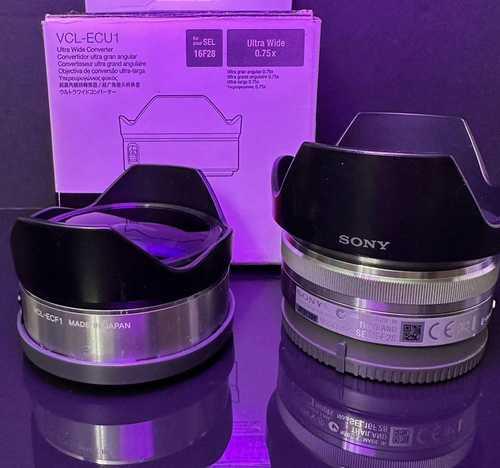 Объектив sony E 16mm F2.8 SEL16F28 и VCL-ECU1