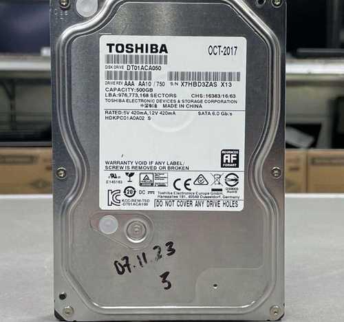 Toshiba, 500Gb, HDD, SATA III, 3.5"