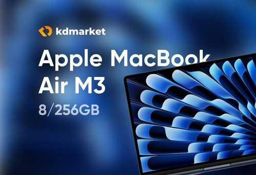 MacBook Air 13 (2024), 256 ГБ, M3 (8 ядер), RAM 8 ГБ, GPU 8-core