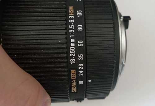 Zoom объектив Sigma 18-250 f 3.5-6.3 DC OS HSM