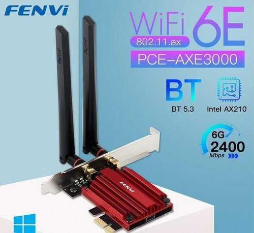 Wi-Fi адаптер Fenvi PCE AX210 WiFi 6E + BT 5.3