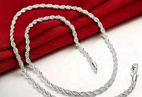Комплект цепочка+браслет византийское плетение
