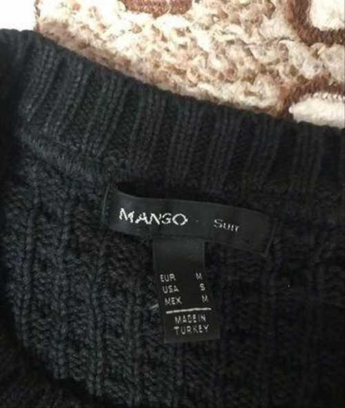 Свитер черный вязаный. mango. Размер M
