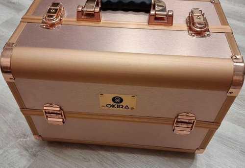 Бьюти кейс чемодан Okira Okiro розовое золото 35см