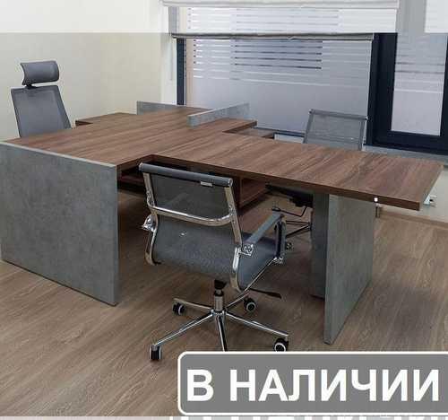 Стол руководителя угловой + приставка Wood and Sto