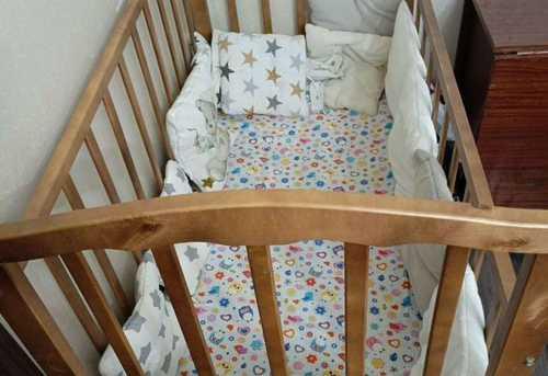 Детская кровать манеж с матрасом