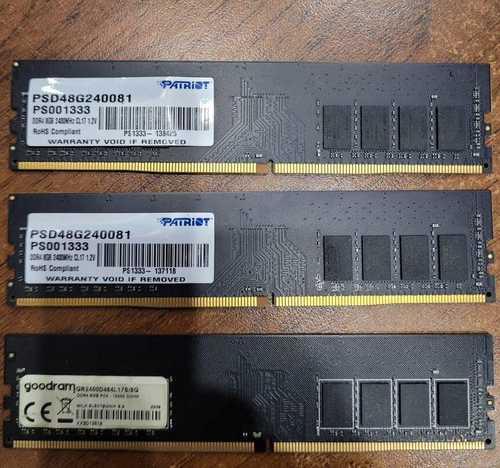 Оперативная память Patriot ddr4 16gb(2х8gb) 2400MH