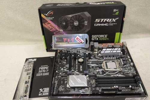 Комплект asus z270, i3 8100, 8gb gskill, 1050ti