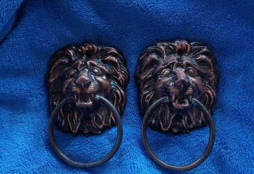 Дверные ручки лев с кольцом, предположительно СССР