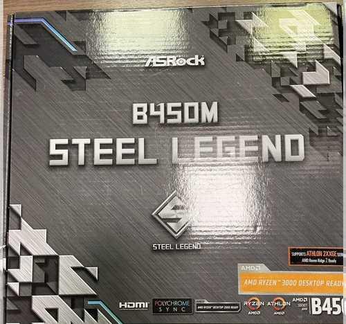 Материнская плата Asrock b450m steel legend