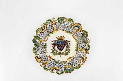 Антикварная тарелка, Франция, фарфор,конец 19 века