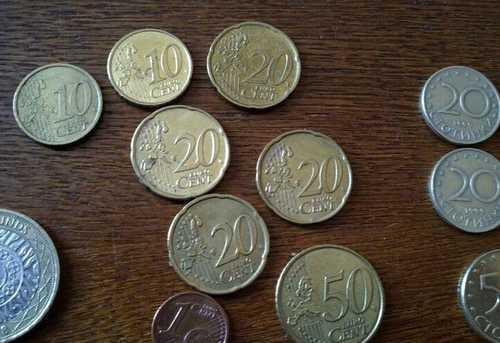Монеты евро, фунты, облигации 1992 года все за