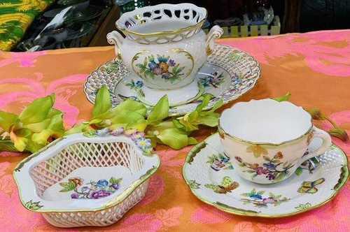 Чашка и тарелка ручная роспись Viktoriy Herend