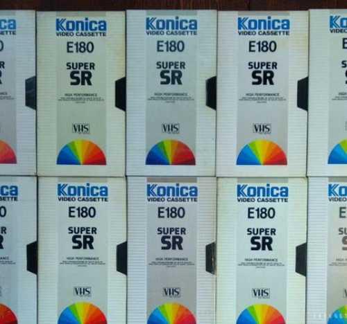 Видеокассеты Konica VHS E-180 10 штук одним лотом