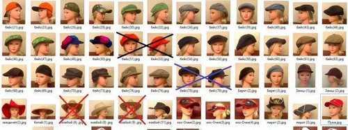 Коллекция головных уборов (кепка шляпа бейсболка)