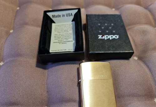 Новая Оригинальная Zippo 204 Solid Brass Золотиста