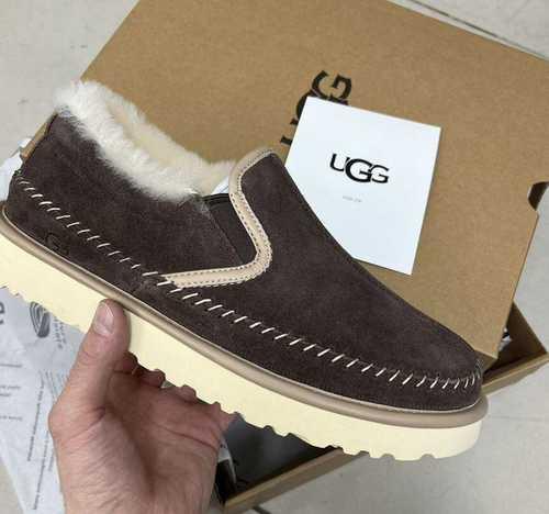 Зимние мужские мокасины слипоны Угги UGG stitc